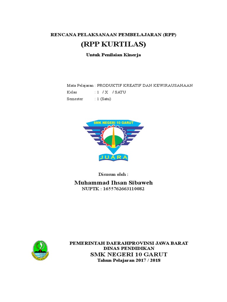 Cover RPP | PDF | Karier & Perkembangan