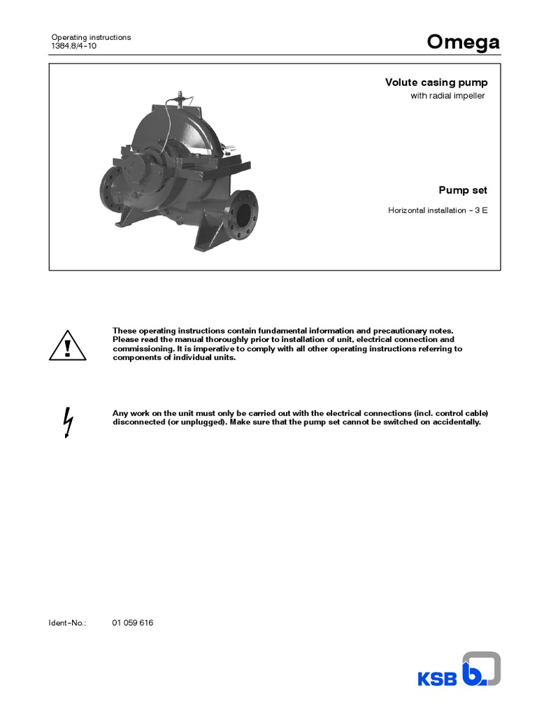 Operating Manual OMEGA 3E | PDF | Bearing (Mechanical) | Pump