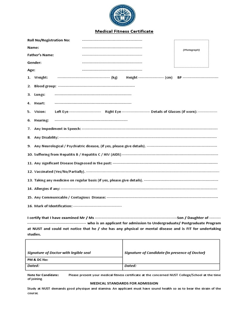 Medical Certificate | PDF | Physical Fitness | Public Health