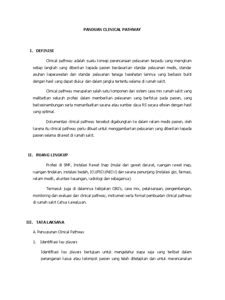 Panduan Clinical Pathway | PDF | Pengembangan Diri | Kesehatan Holistik