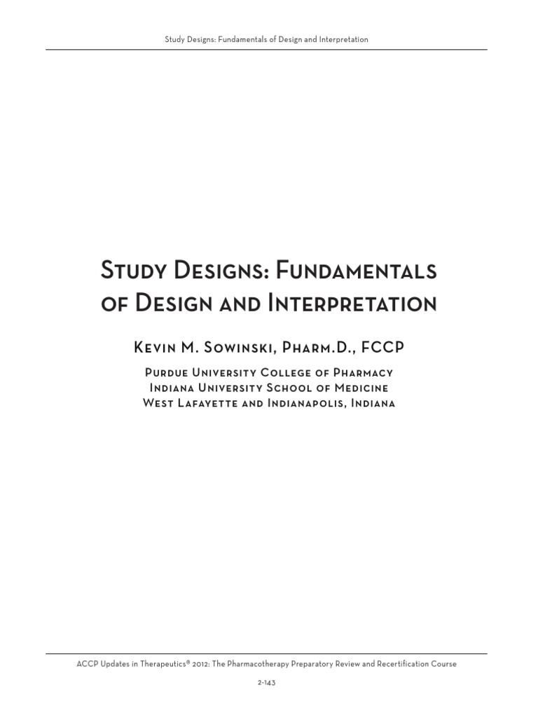 Study Design | PDF | Cohort Study | Randomized Controlled Trial