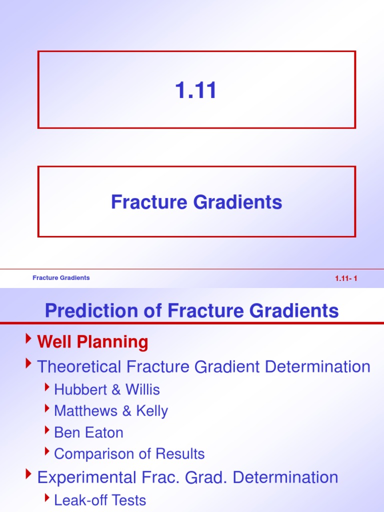 1.11 Fracture Gradients | PDF | Casing (Borehole) | Pressure
