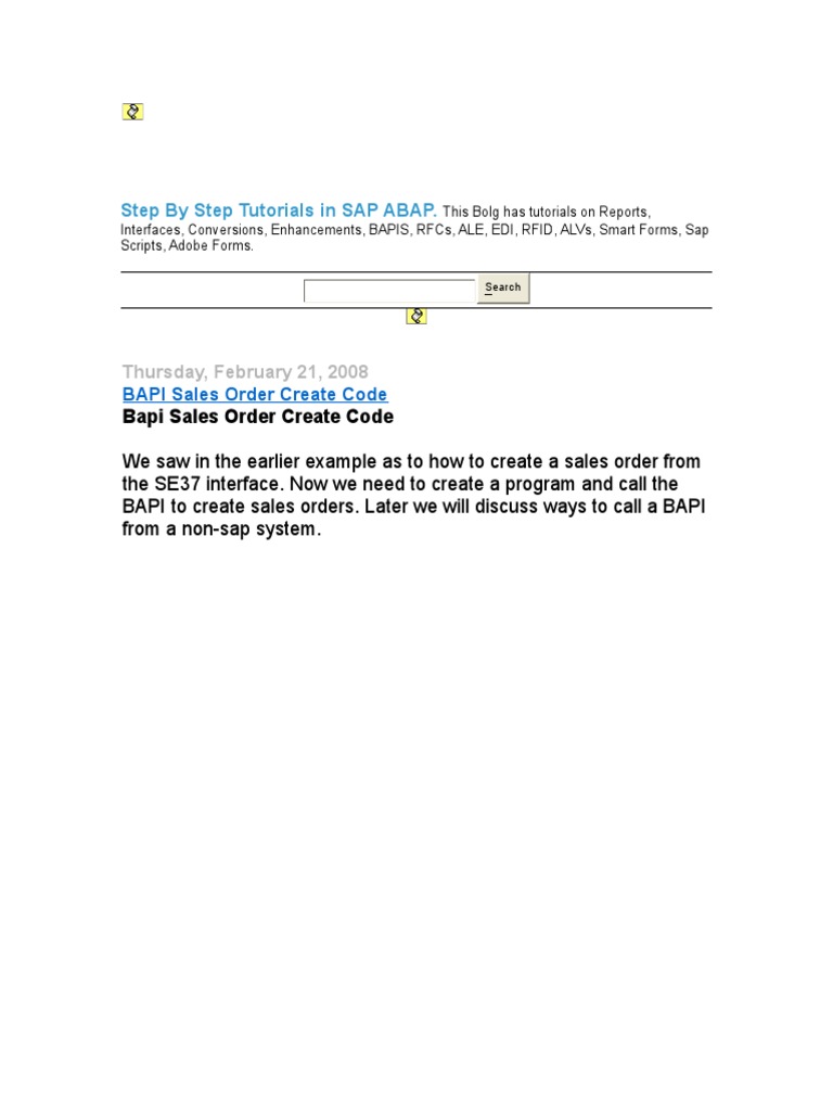 Step by Step Tutorials in Bapi-SAP ABAP | PDF