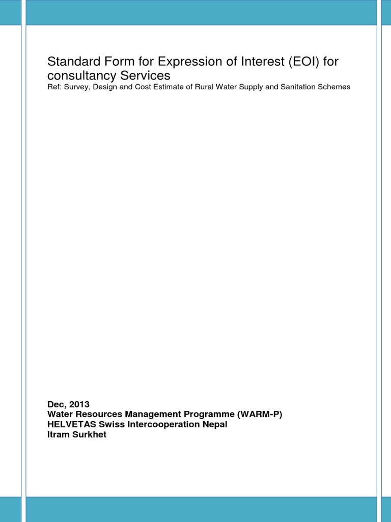 EOI for Rural Water Supply Consultancy | PDF | Water Supply And ...