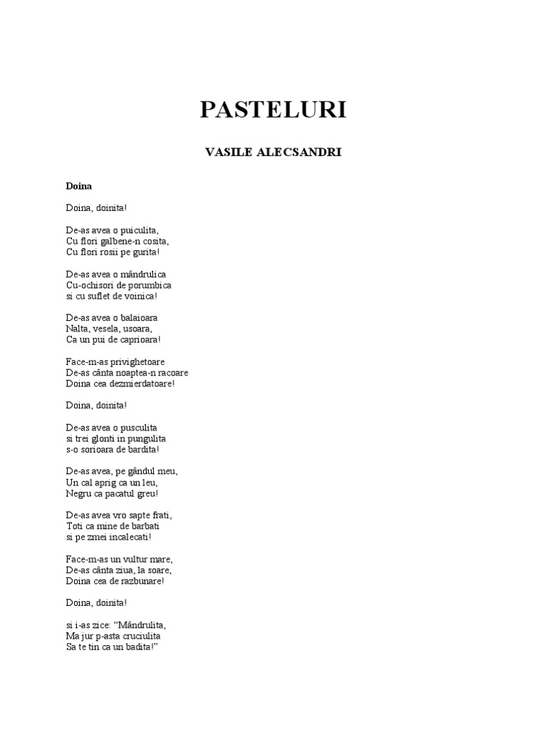 Pasteluri - Vasile Alecsandri | PDF