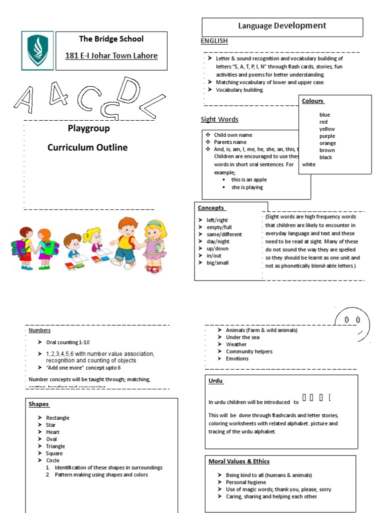 Play Group Curriculum | PDF | Linguistics | Communication