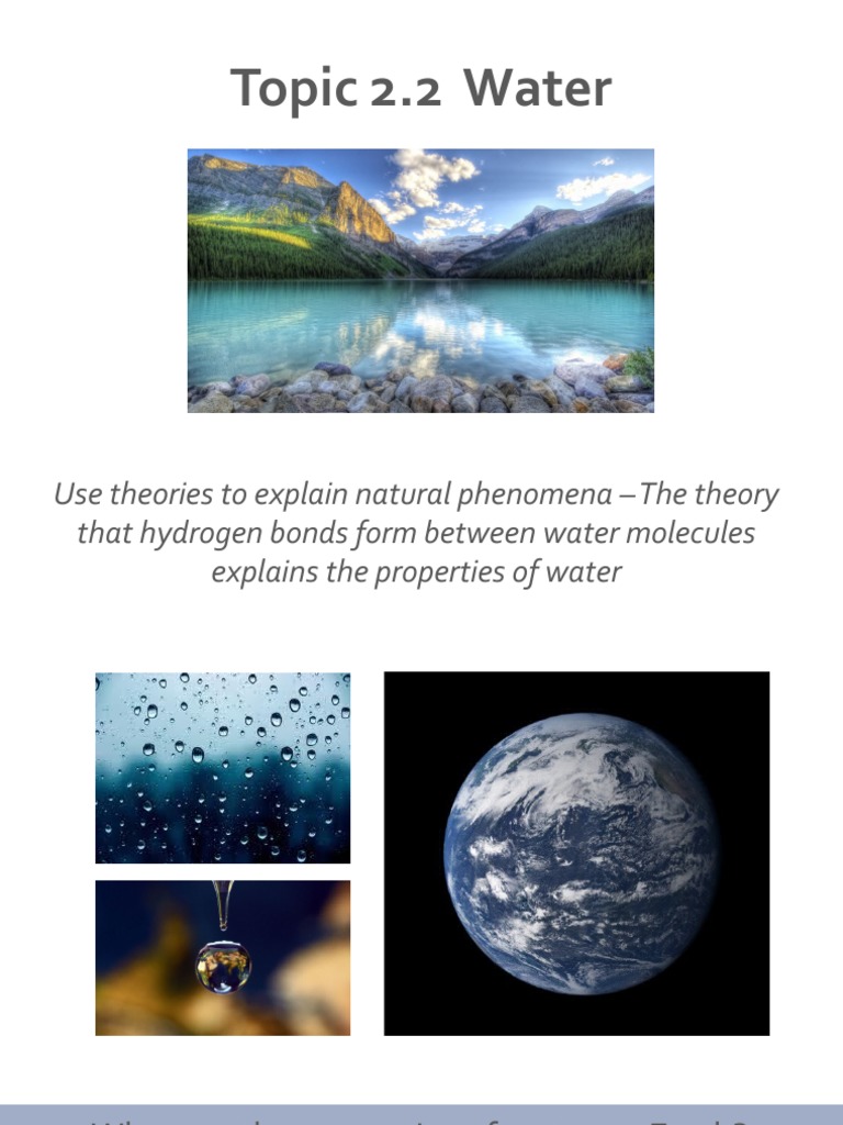 2.2 Presentation Water | PDF | Properties Of Water | Atomic Nucleus