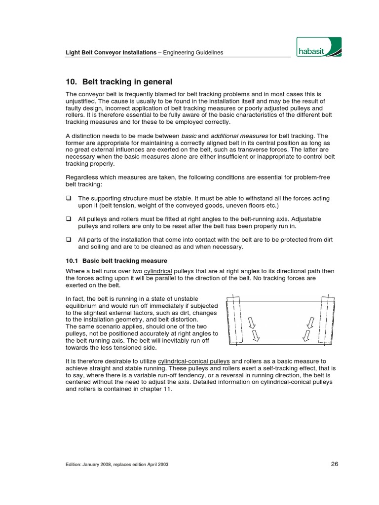 Belt Tracking in General: Light Belt Conveyor Installations ...