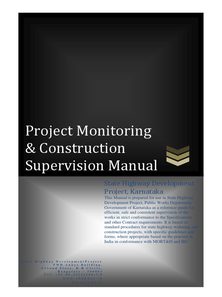 Project Monitoring & Construction Supervision Manual - Jan2013 | PDF ...