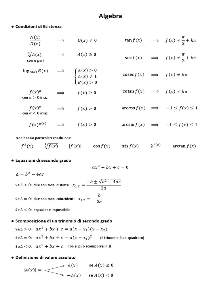 Formulario Matematica PDF | PDF