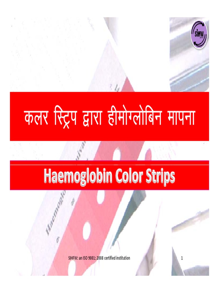 Detection of Hemoglobin Level Through Finger Prick Method: A Guide | PDF