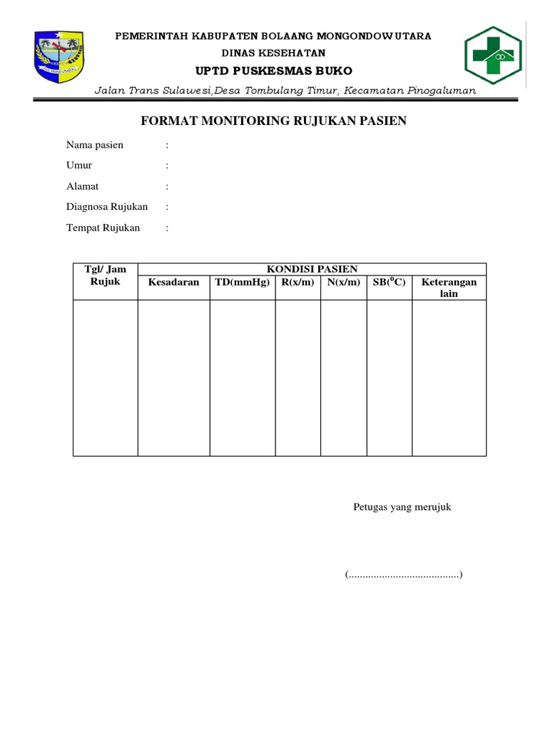 Format Monitoring Rujukan Pasien | PDF