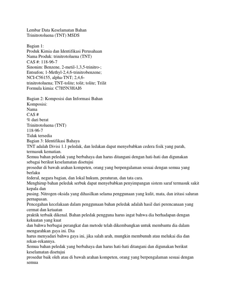 MSDS TNT | PDF