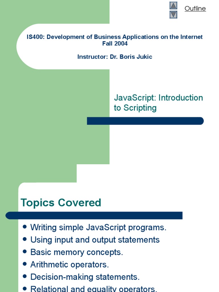 Javascript: Introduction To Scripting | Download Free PDF | Xhtml | Html