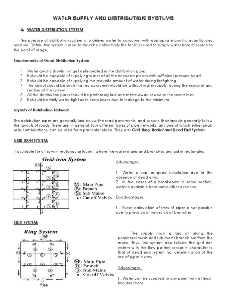 Water Distribution Systems PDF | PDF | Flood Control | Sanitary Sewer
