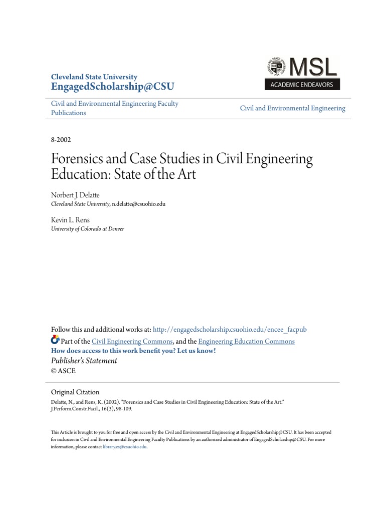 Forensics and Case Studies in Civil Engineering Education - State | PDF ...