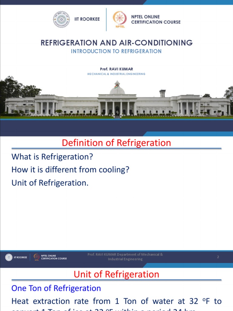 02-Introduction To Refrigeration | PDF | Refrigeration | Ton