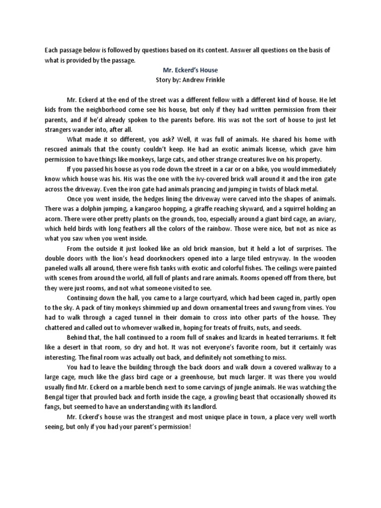 Reading Comprehension - Sample PDF | PDF | Nature