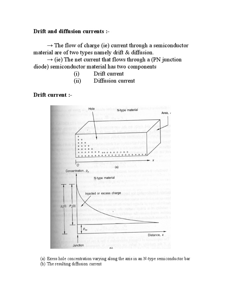 Drift and Diffusion Currents | PDF