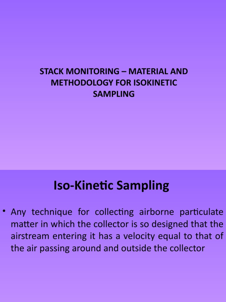 Isokinetic Sampling for Stack Monitoring | PDF | Particulates | Gases