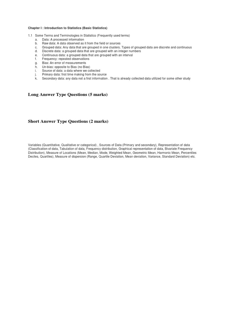 Long Answer Type Questions (5 Marks) : Chapter I: Introduction To ...