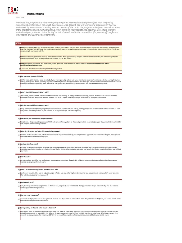 Tsa Intermediate Update | PDF | Individual Sports | Physical Exercise
