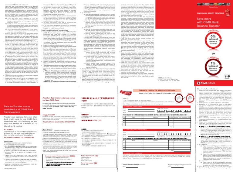 Cimb Balance Transfer | PDF
