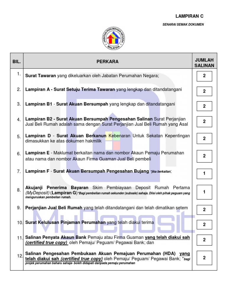 LAMPIRAN C (New) - SENARAI SEMAK DOKUMEN | PDF