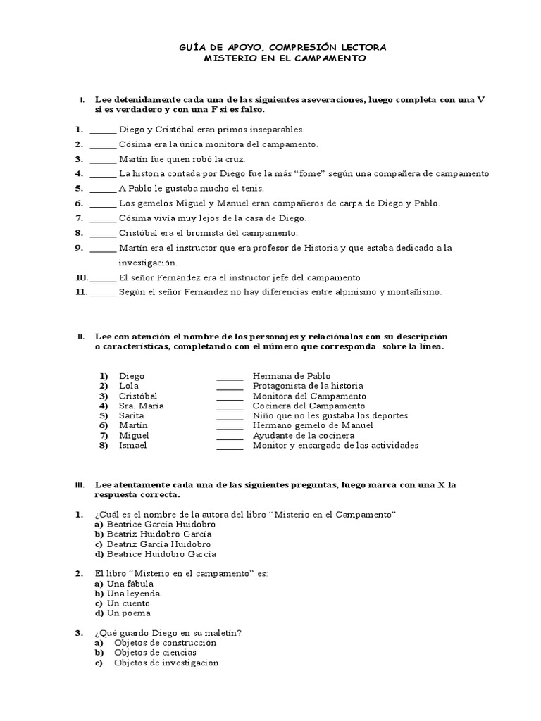 GUÍA Misterio en El Campamento | PDF | Ocio GUÍA Misterio en El Campamento | PDF | Ocio