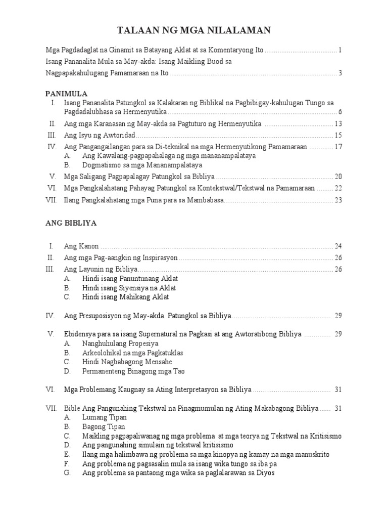 Bible Interpretation (Tagalog)