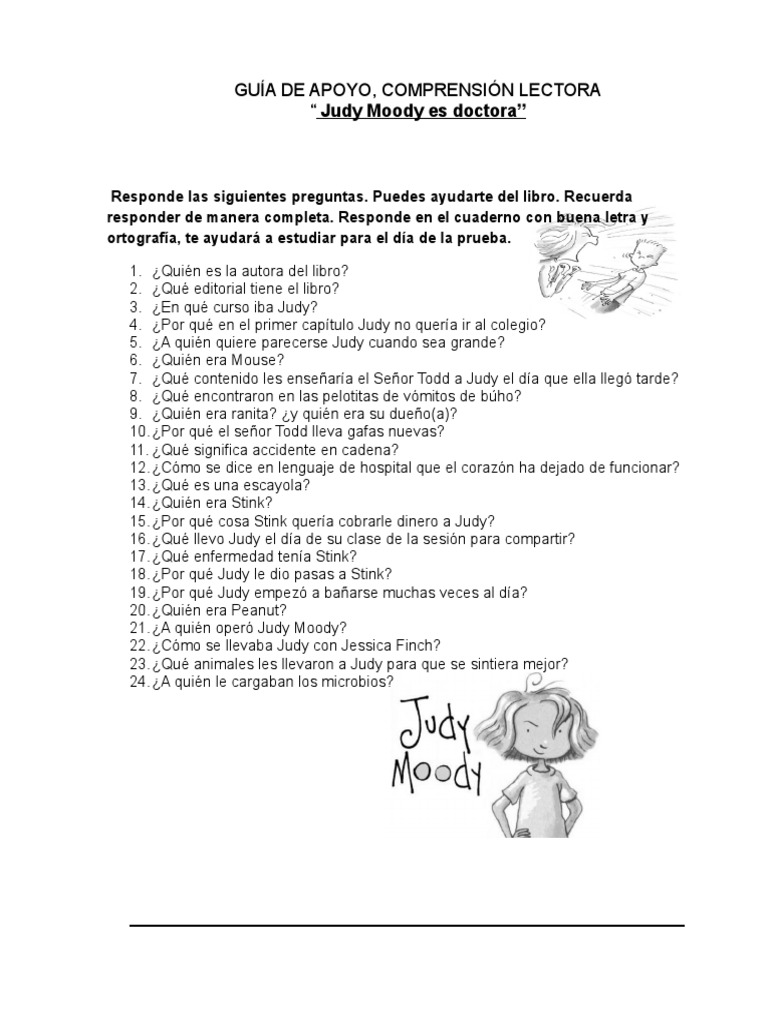 Cuestionario Judy Moody Es Doctora | PDF | Relaciones personales ...