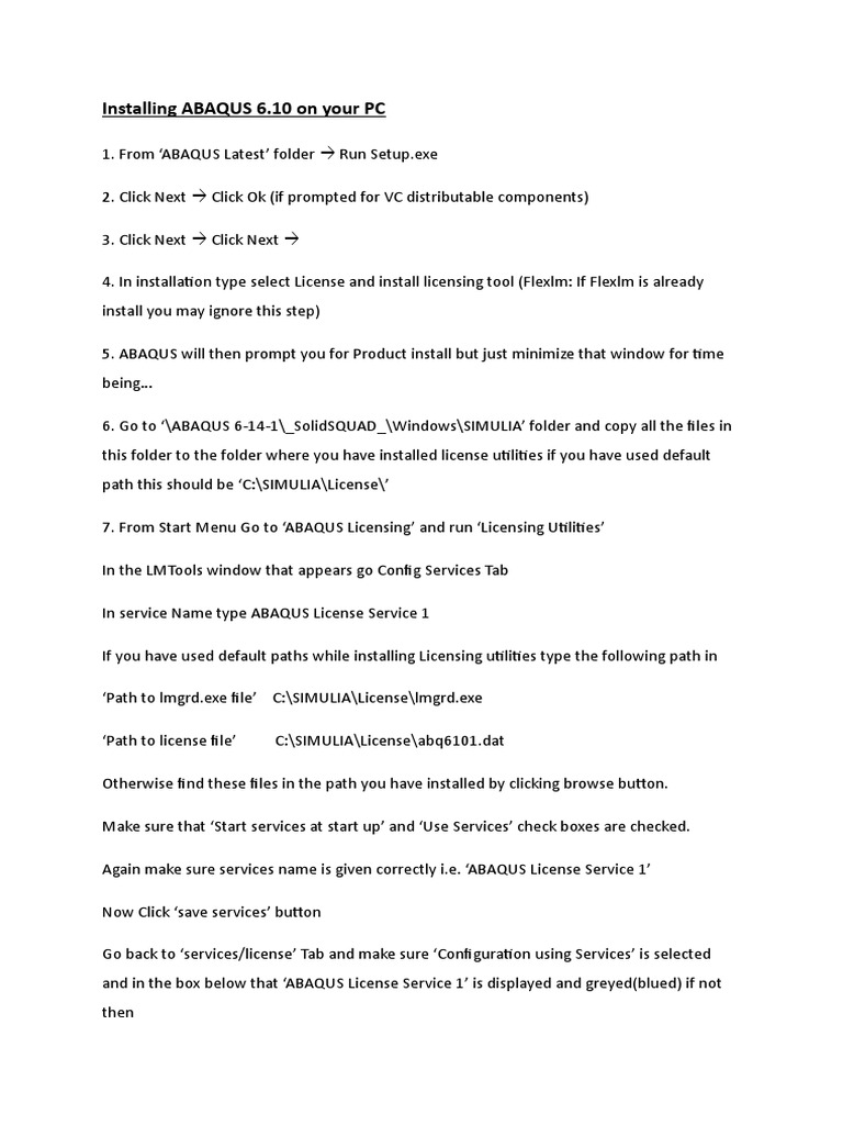 Installing ABAQUS 6 | Download Free PDF | Web Browser | Html
