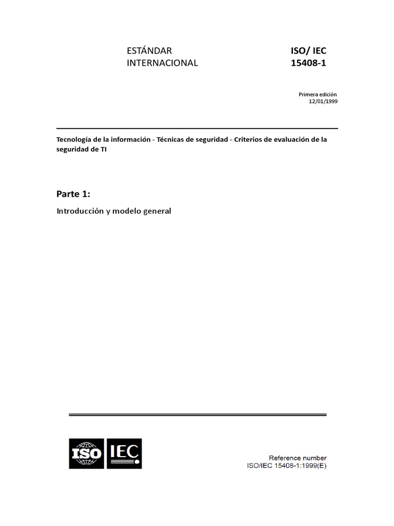 Iso 15408-1 Es | PDF | Informática | Seguridad