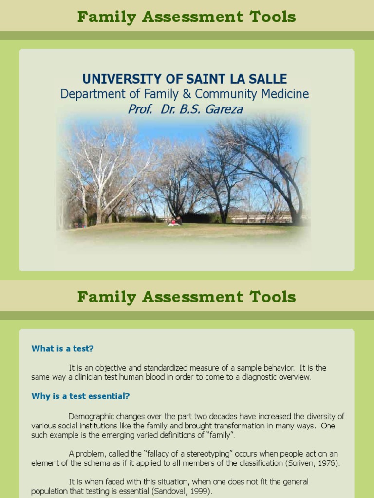 Family Assessment for Clinicians | PDF | Psychological Evaluation ...