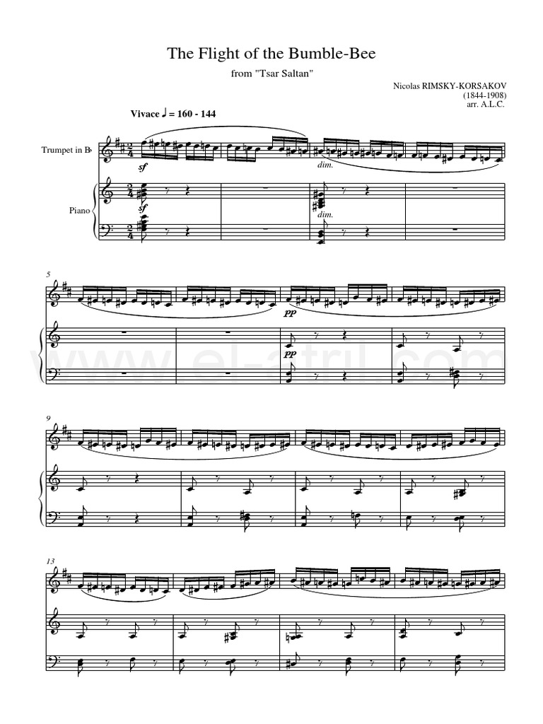 The Flight of The Bumble-Bee: Vivace | PDF | Classical Music