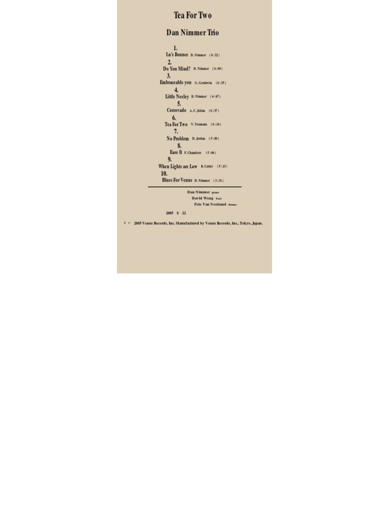Dan Nimmer Trio | PDF