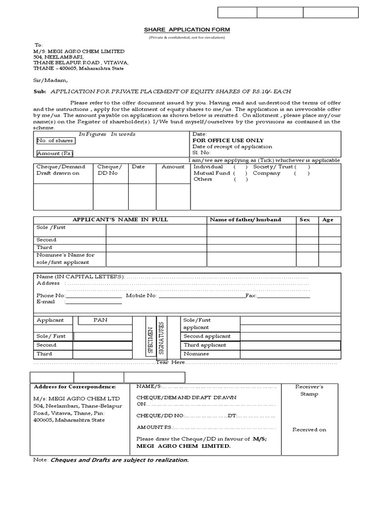 Share Application Doc MEGI AGRO PDF | PDF | Economies | Government