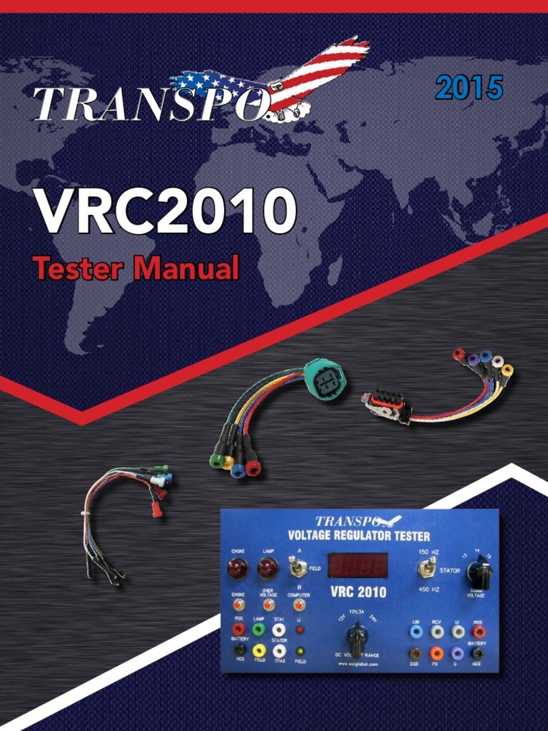 VRC2010 Voltage Regulator Tester Manual | PDF | Voltage | Switch