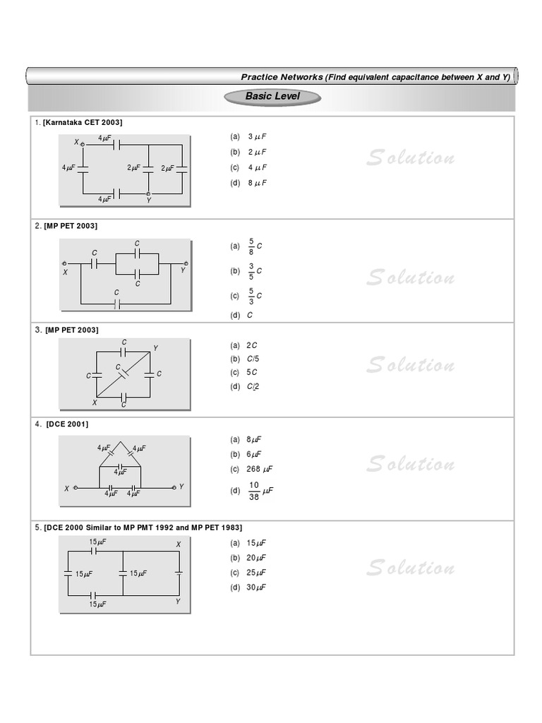 Capacitor Network Solutions Guide | PDF | Electrical Engineering ...