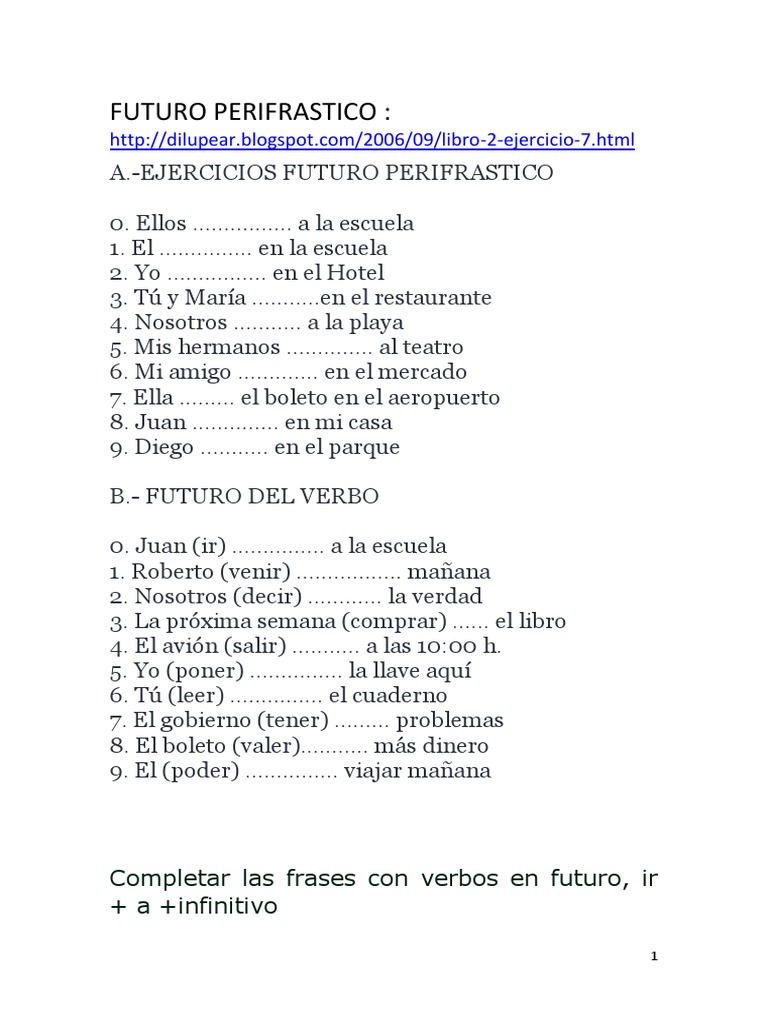 FUTURO PERIFRASTICO.docx | Buenos Aires | Ocio