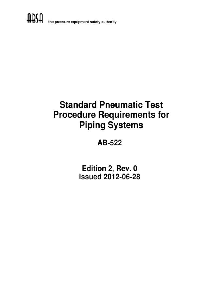 Standard Pneumatic Test Procedure AB-522 | PDF | Law | Computers
