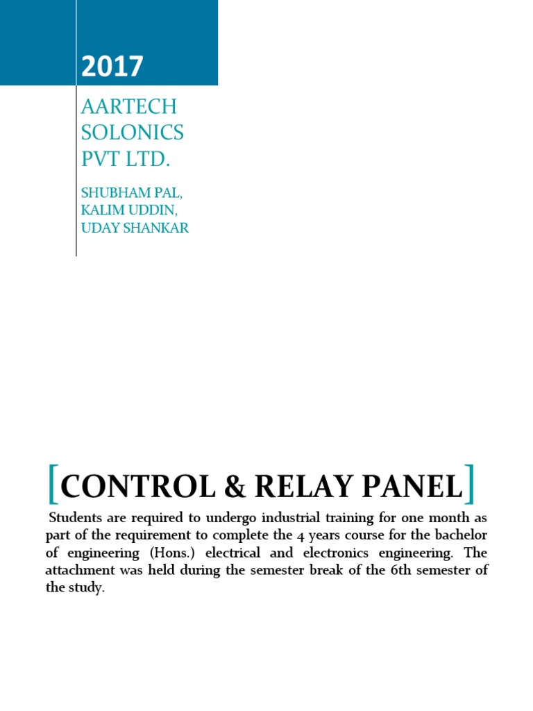 Industrial Training on Control Panels | PDF | Relay | Electrical Wiring