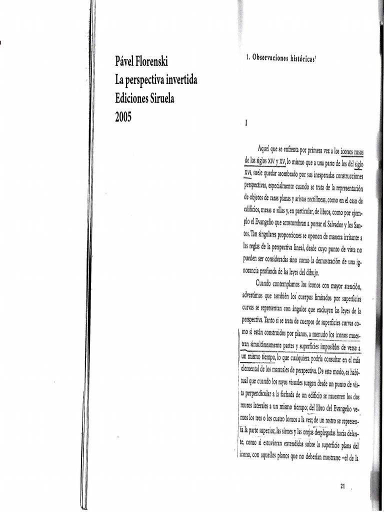 Florenski Pavel La Perspectiva Invertida | PDF