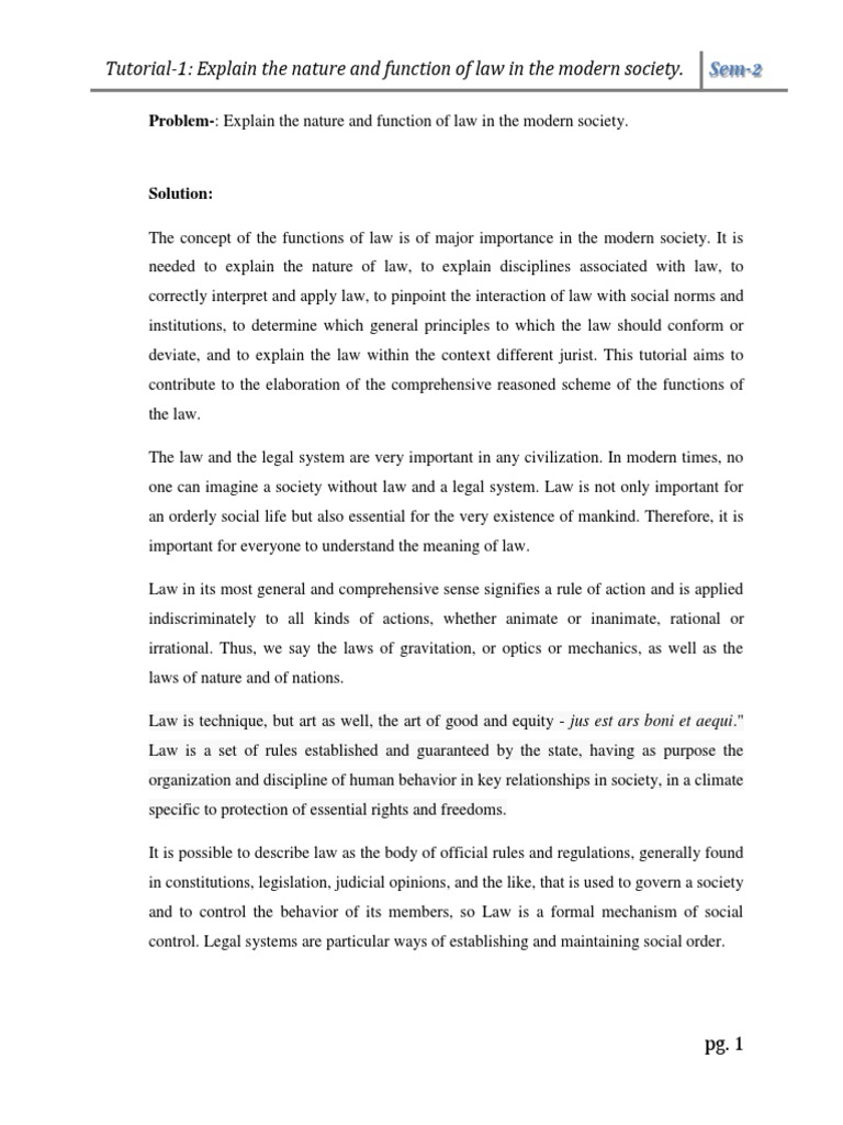 Nature and Function of Law Explained | PDF | Crime & Violence | Crime ...