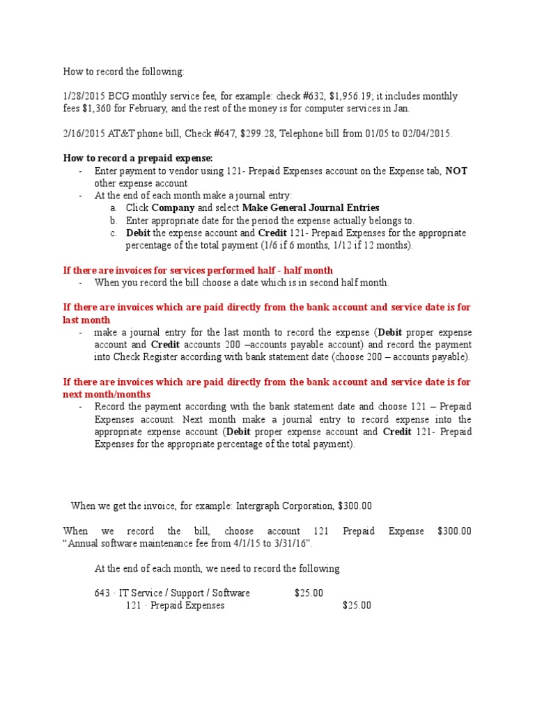 How To Record A Prepaid Expense | PDF