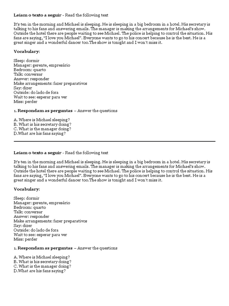 Leiam o Texto A Seguir - Read The Following Text | PDF
