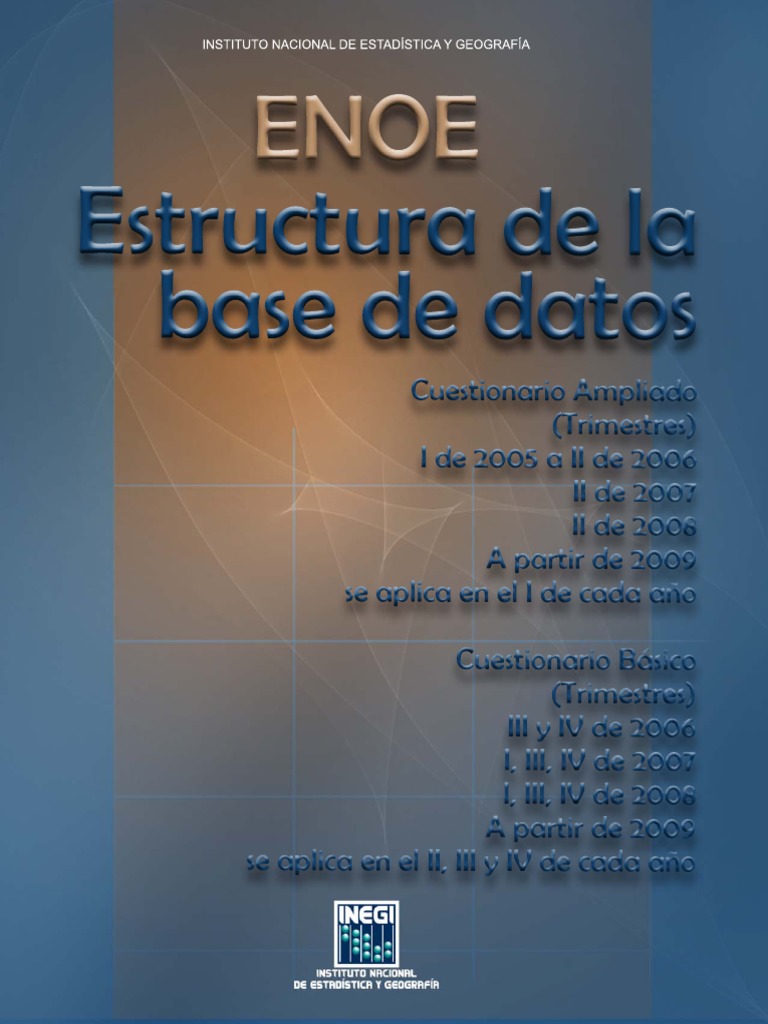Estructura de Datos ENOE 2017 | PDF | Tabla (base de datos) | Cuestionario