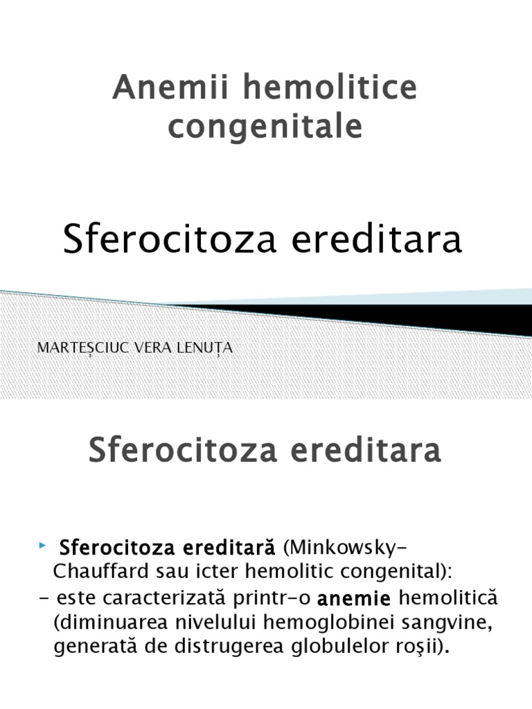 Anemii Hemolitice Congenitale | PDF