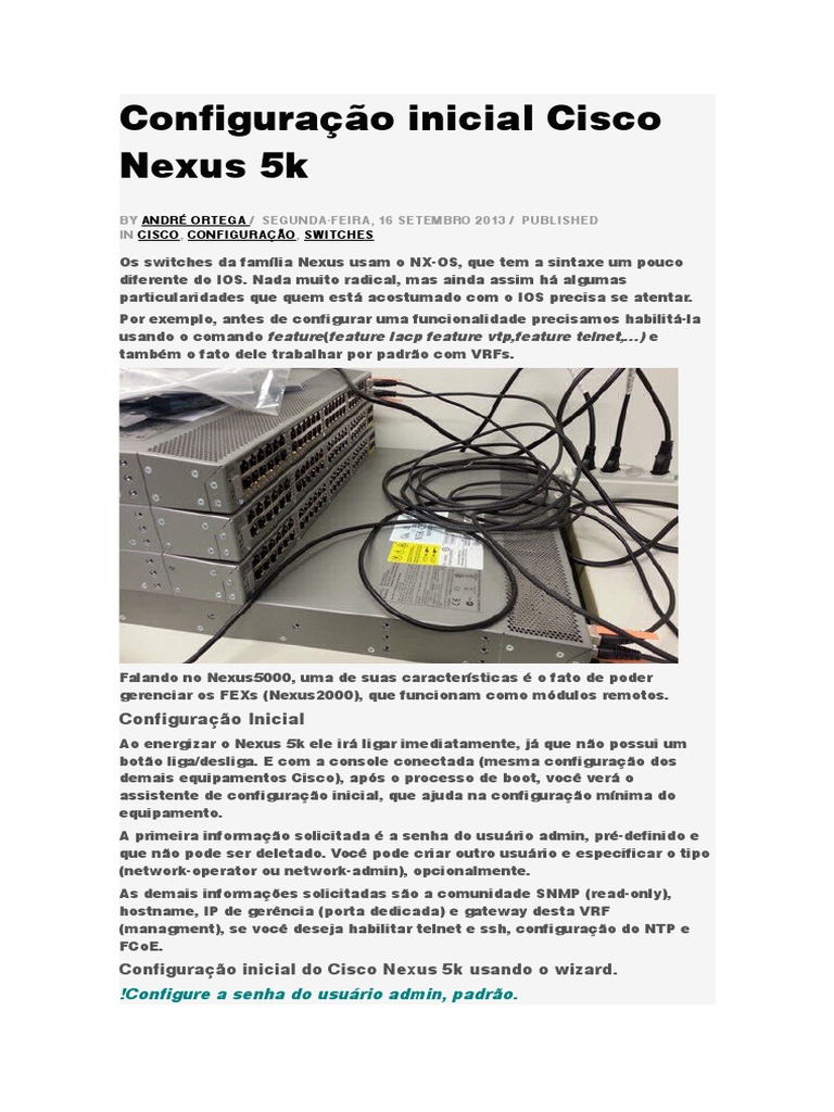 Configuração Inicial Cisco Nexus 5k