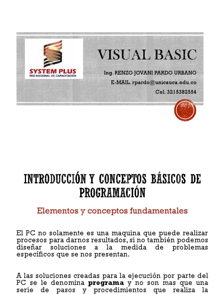 1 - Introduccion y Conceptos Basicos de Programacion | Descargar gratis ...